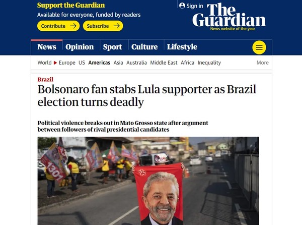 Imprensa internacional repercute morte de petista por bolsonarista em MT Eleição manchada de