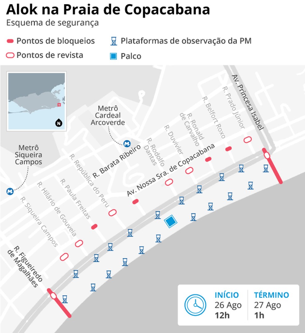 Show de Alok em Copacabana terá esquema de segurança revista e uso