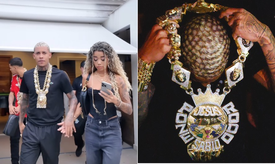 ‘Fanático em ouro’, MC Poze do Rodo ostenta na ida para o Rock in Rio e empresta cordão de R$ 2 ...