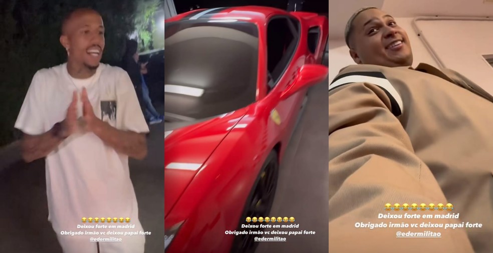 MC Ryan SP encontra Éder Militão em Madri e anda em Ferrari de 1,6 ...