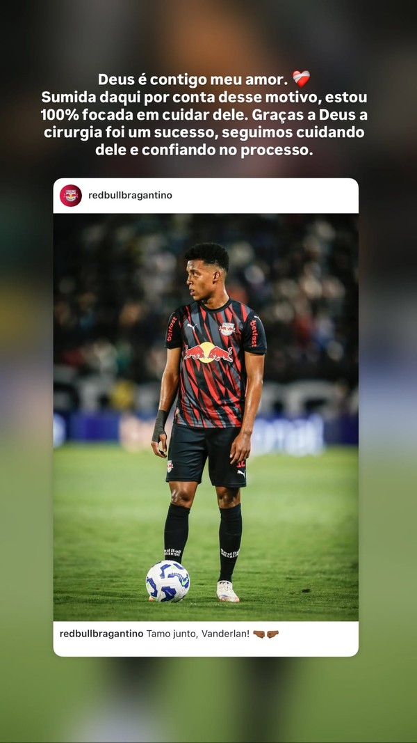 Esposa de Vanderlan, do Bragantino, agradece mensagens de apoio ao ...
