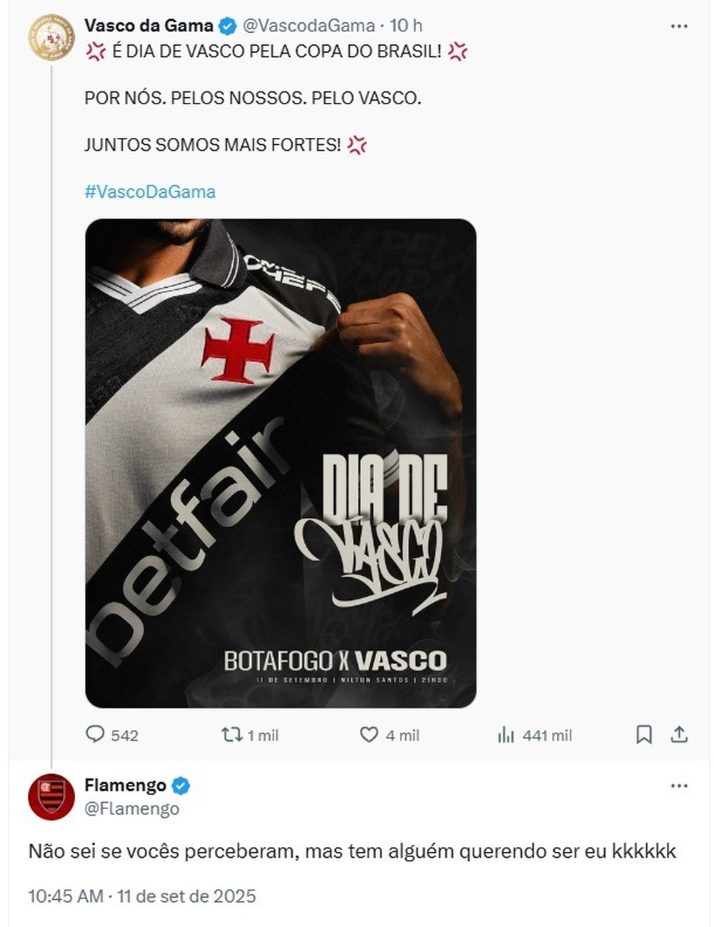Após Flamengo ironizar post do Vasco, Fluminense cutuca rubro-negro com ...
