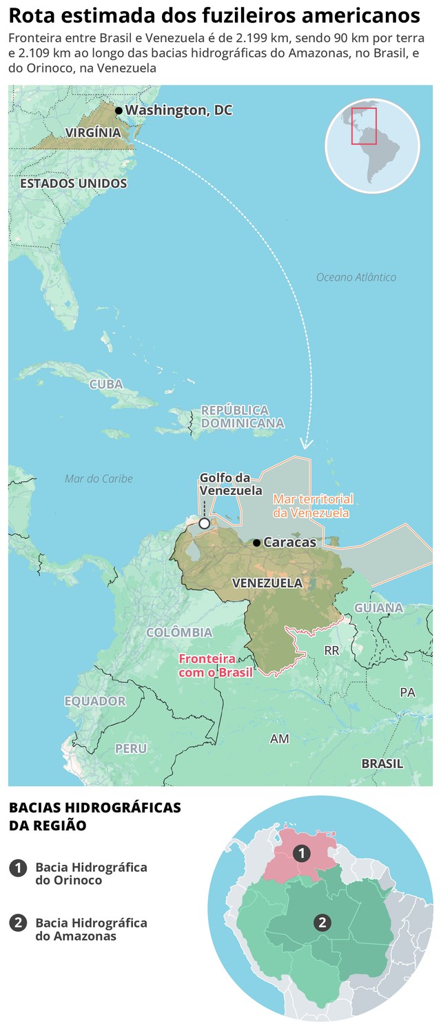 Movimentação naval dos EUA perto da Venezuela acende alerta no Brasil ...