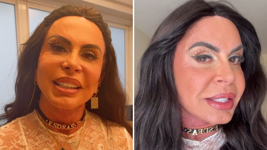 Gretchen aposta em gargantilha com nome do marido no bloco de Luísa ...