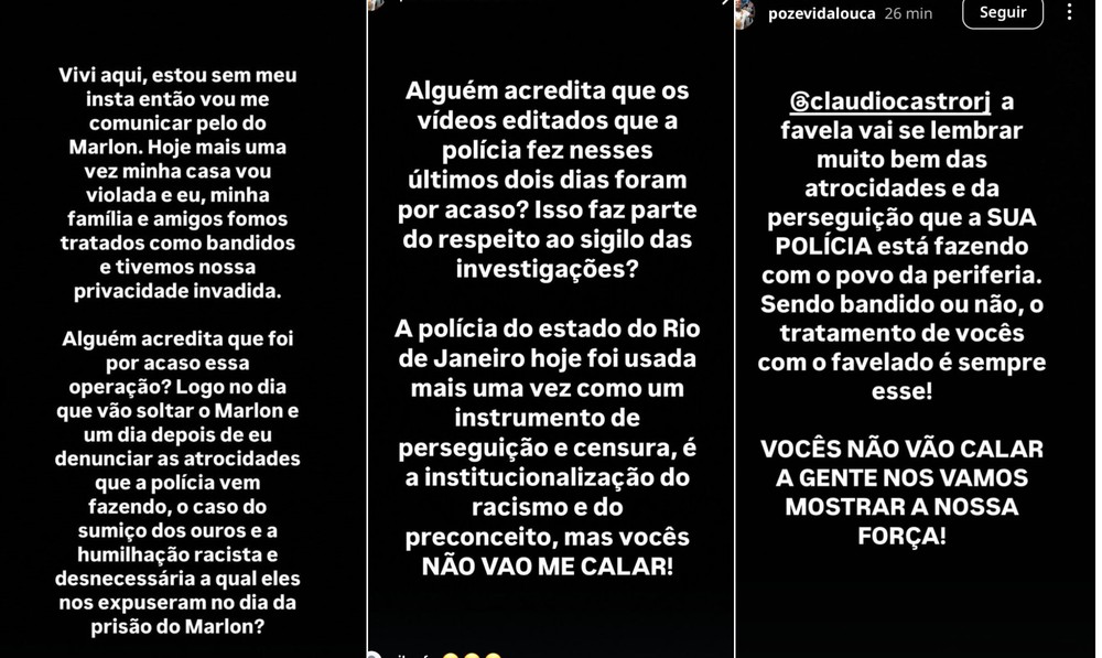 Esposa de MC Poze reclama da atuação da polícia e afirma que operação ...