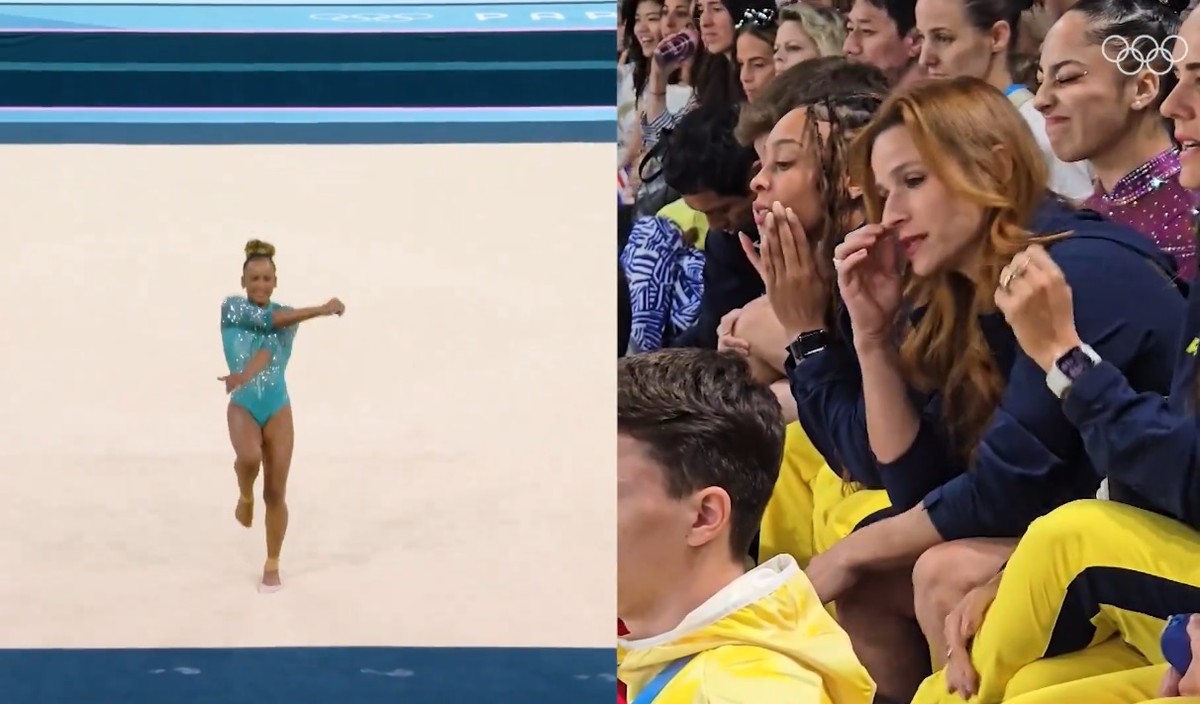'React' da equipe de ginástica durante solo de Rebeca em Paris-2024 viraliza; entenda erro que ...