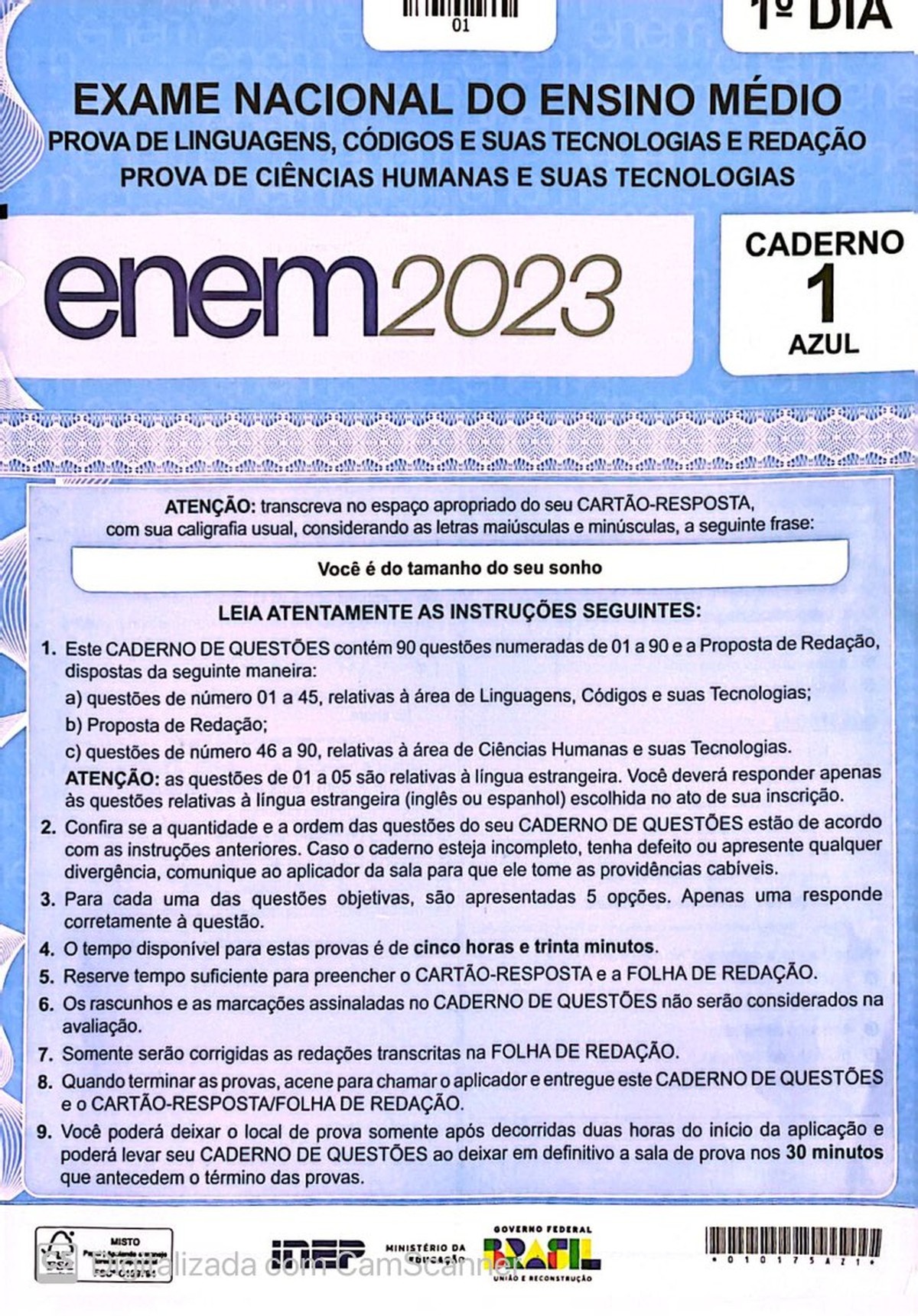 Gabarito Enem 2023 2 Dia Prova Azul - FDPLEARN