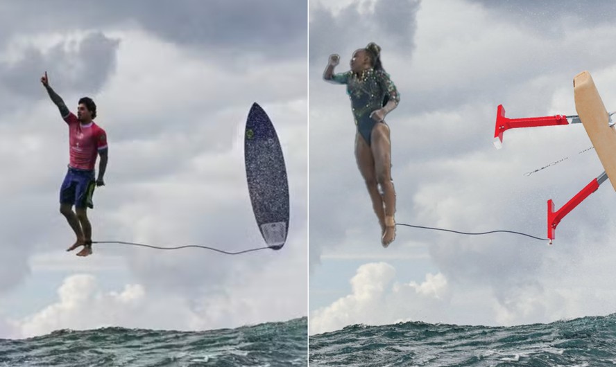 Paris-2024: internautas fazem memes com Rebeca Andrade em foto icônica ...