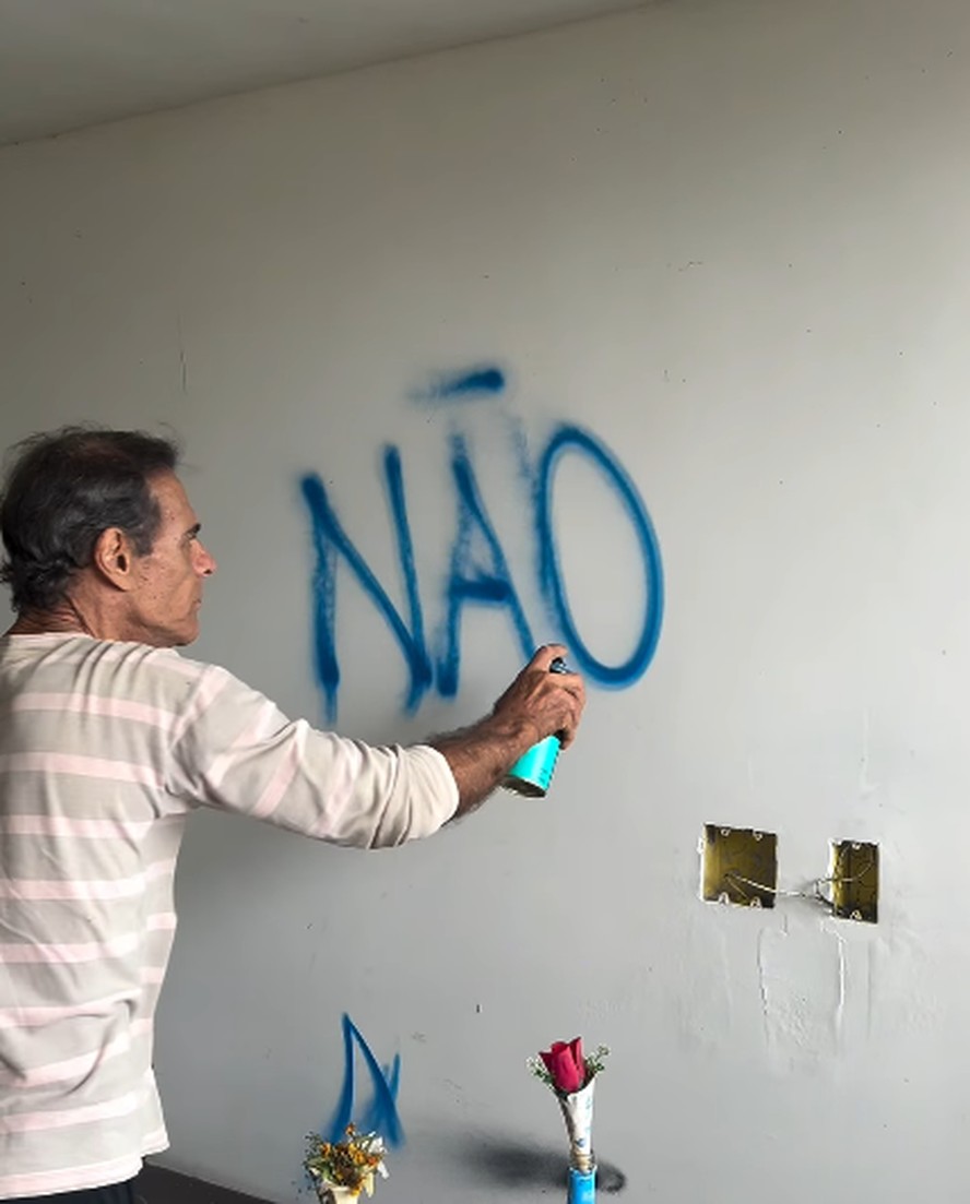 Mário Gomes picha parede da própria mansão e pede ajuda a Marçal ...