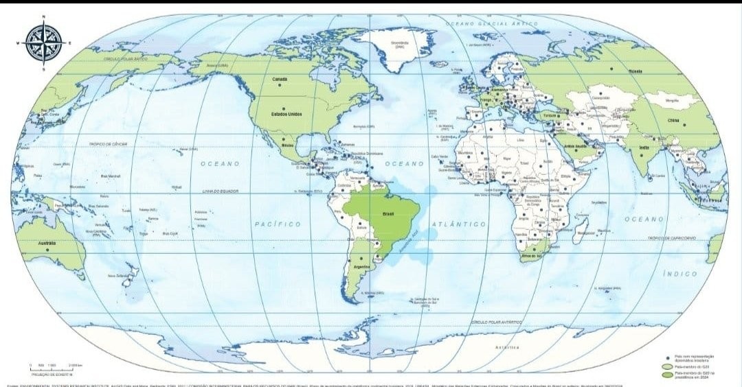 Repercussão de mapa-múndi do IBGE com Brasil no centro mostra ‘poder da ...