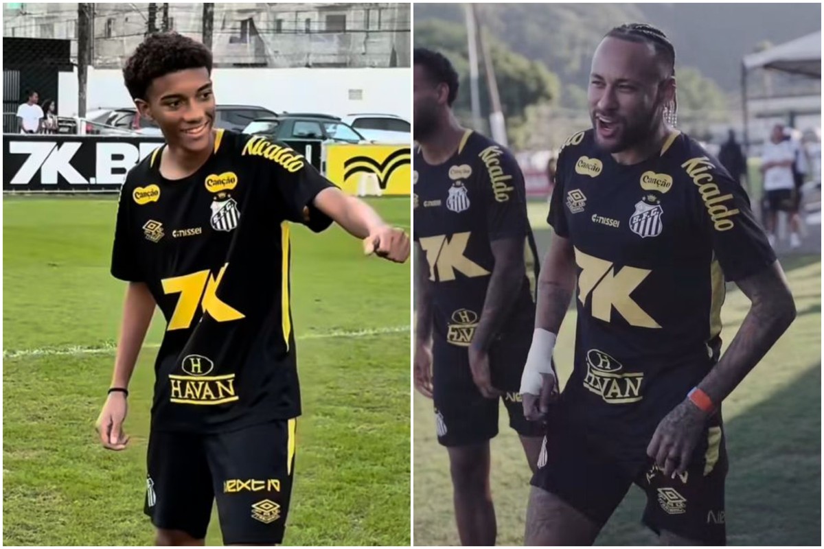 Quem é o filho de Robinho, jogador da base do Santos que treinou faltas ...