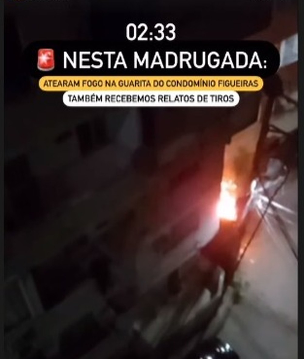 Tráfico explode granada, dispara tiros e queima guarita usada por milícia na Muzema, na Zona Oeste