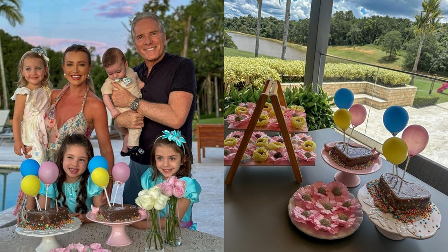 Ana Paula Siebert e Roberto Justus celebram aniversário das filhas de ...