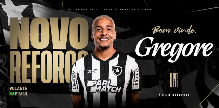 Botafogo anuncia a contratação do volante Gregore, ex-Inter Miami