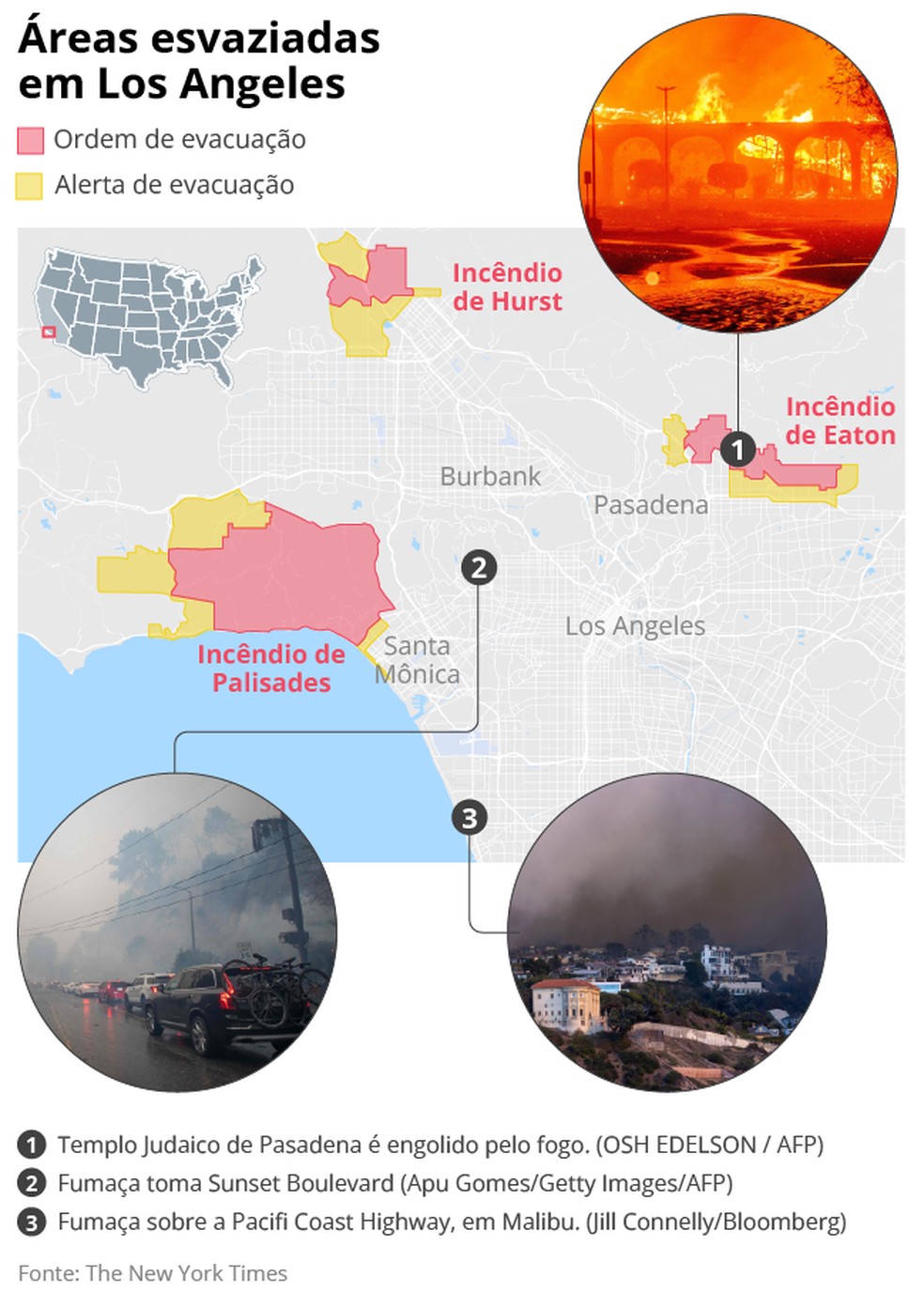 Sunset Boulevard e Malibu: Incêndios florestais afetam locais icônicos ...