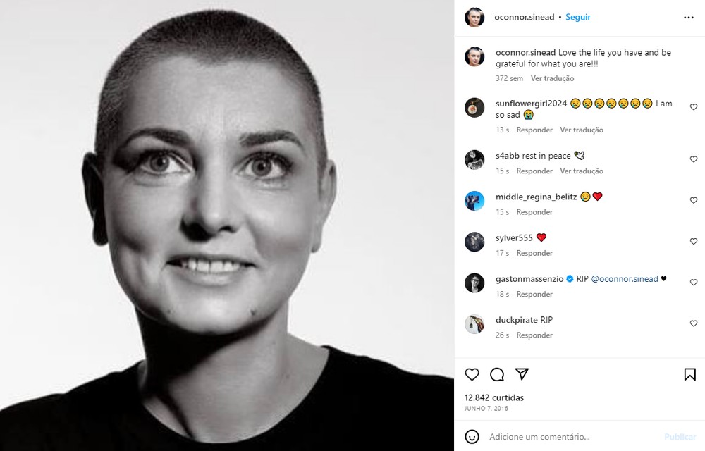 Causa da morte de Sinéad O’Connor é revelada