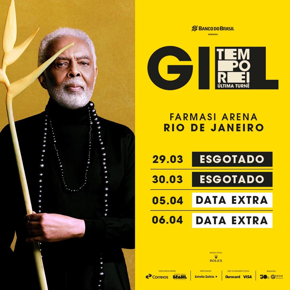 Última turnê de Gilberto Gil: pré-venda para datas extras no Rio de ...