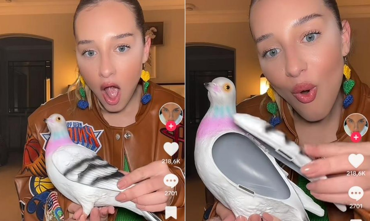 Influenciadora Malu Borges viraliza ao comprar bolsa de pombo de R$ 4 mil já usada por Gkay ...