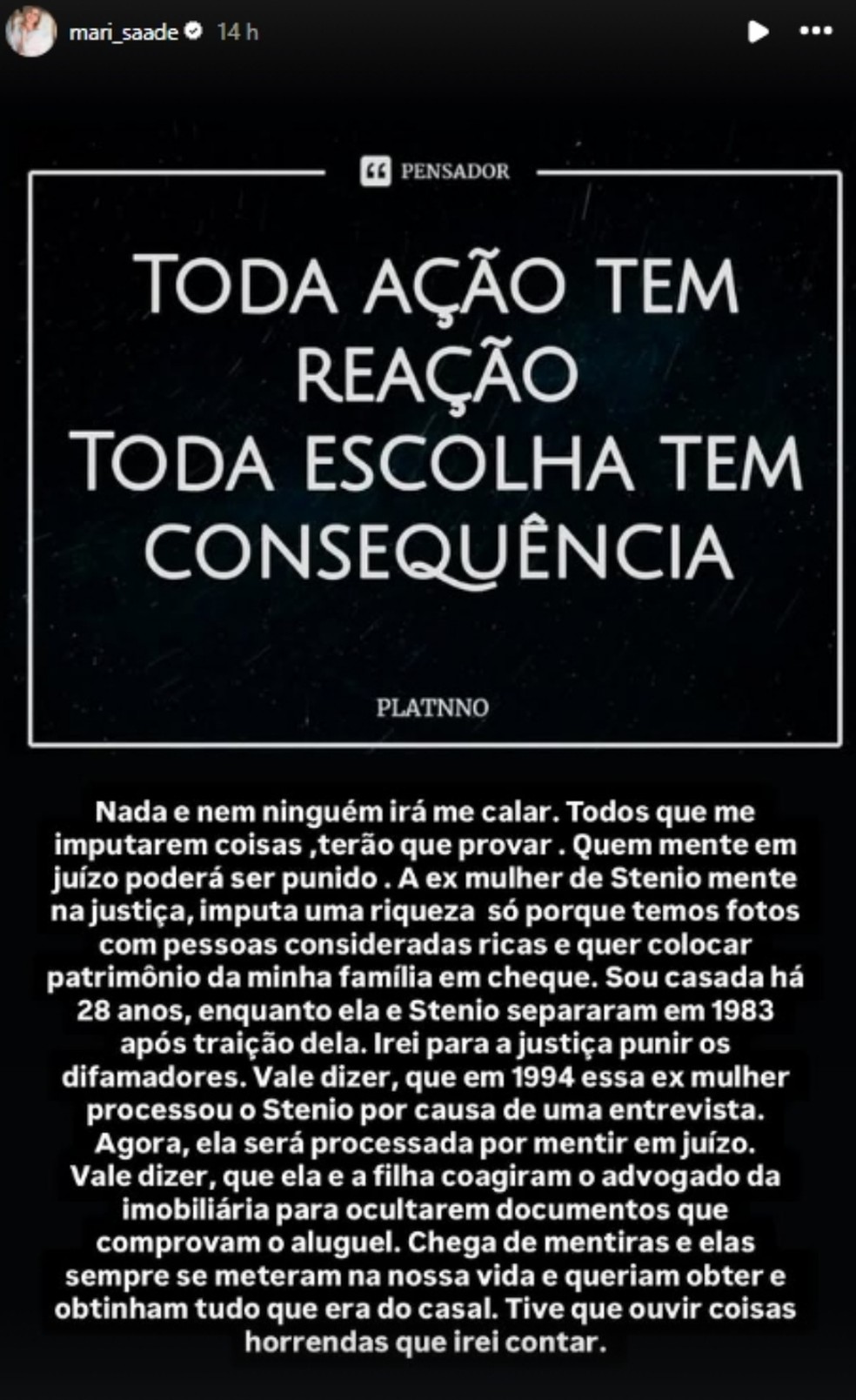 Entenda a nova polêmica envolvendo Mari Saade, Stênio Garcia e a ex ...