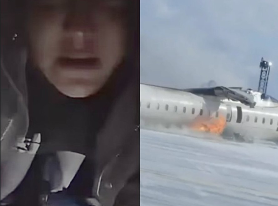 'O avião caiu, e eu estou de ponta cabeça': passageira grava vídeo após ...