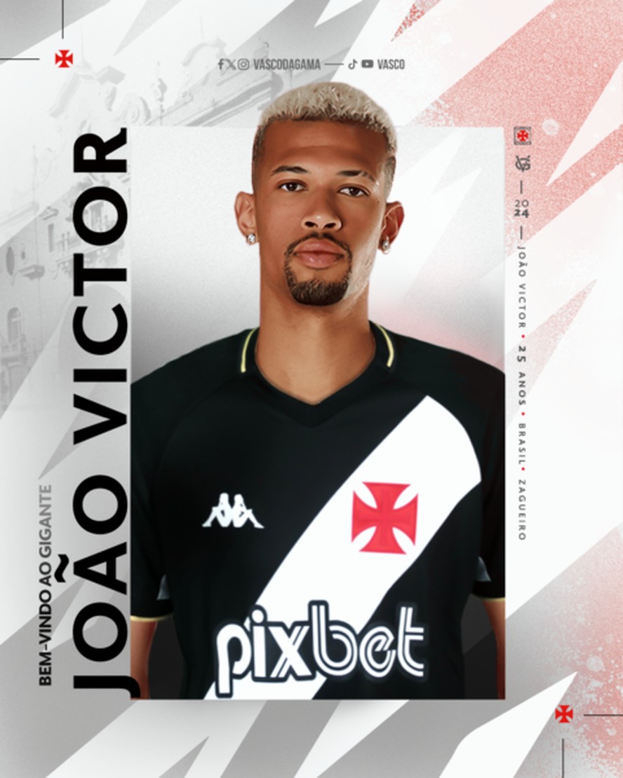 Vasco anuncia o zagueiro João Victor, ex-Benfica