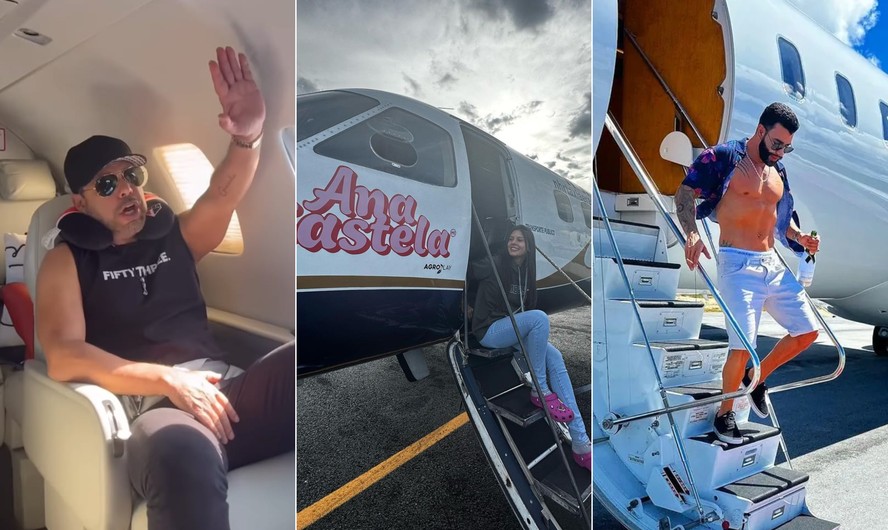 Zezé di Camargo, Ana Castela e Gusttavo Lima: sertanejos desfrutam de jatinho particular para ...