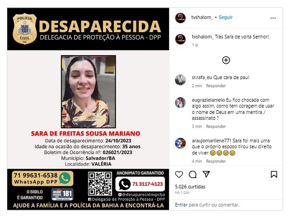 Marido De Sara Mariano Preso Na Bahia Postou Foto Do Desaparecimento