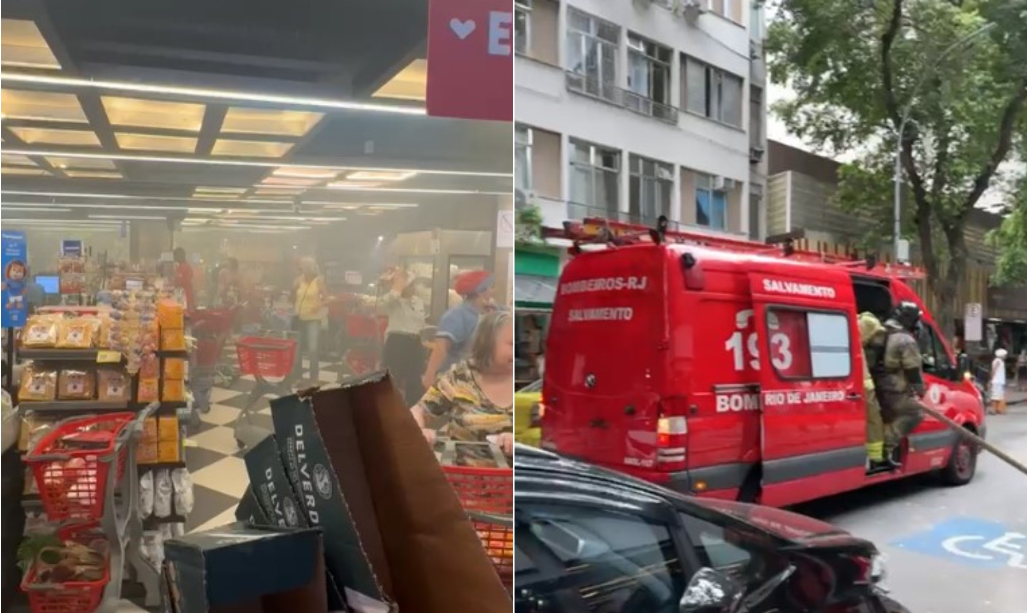 Incêndio atinge cozinha de mercado no Largo do Machado e bombeiros são ...