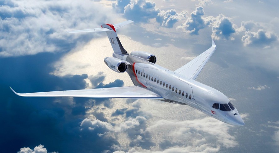 'Mansão no ar': Novo jato de luxo Falcon 10X, de R$ 440 milhões, já tem ...