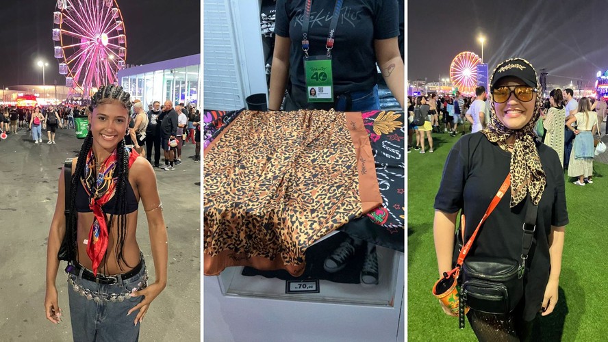 Rock in Rio 2024: amarrados à cabeça cobrindo os cabelos ou presos ao ...