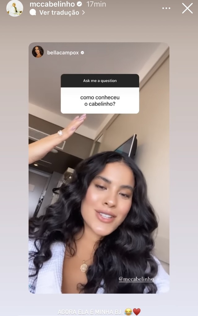 Bella Campos conta como conheceu MC Cabelinho e adianta que eles ...