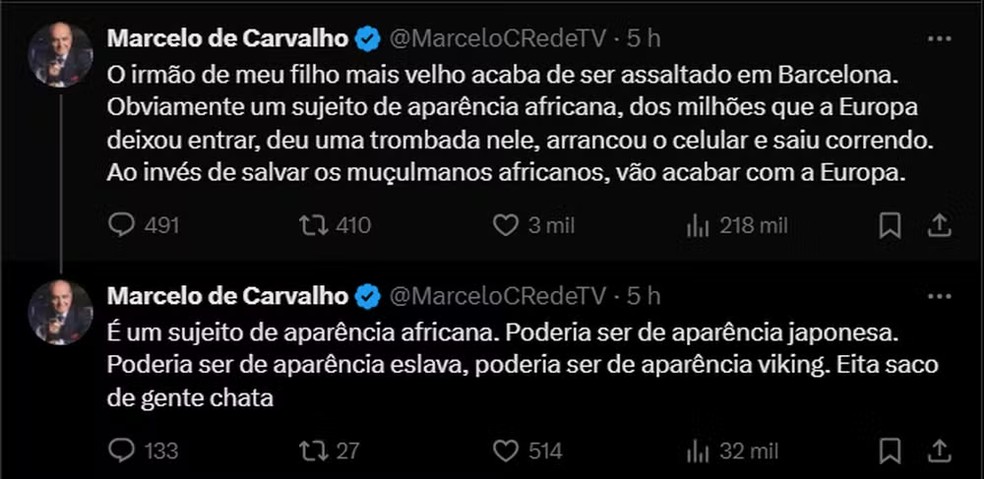 Dono da RedeTV! apaga post após ser acusado de racismo por comentário sobre furto na Europa ...
