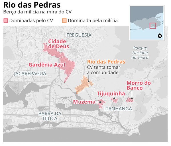 Rio das Pedras, última base da milícia na região, é alvo do CV, que ...