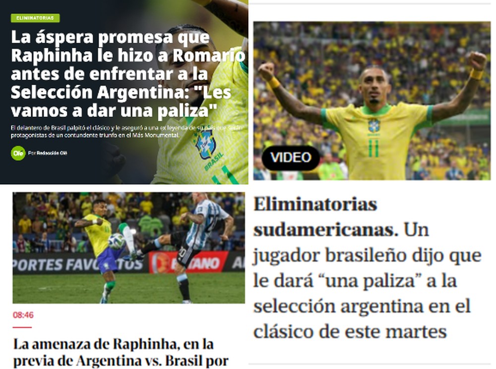 Imprensa argentina diz que 'promessa' de Raphinha a Romário sobre ...