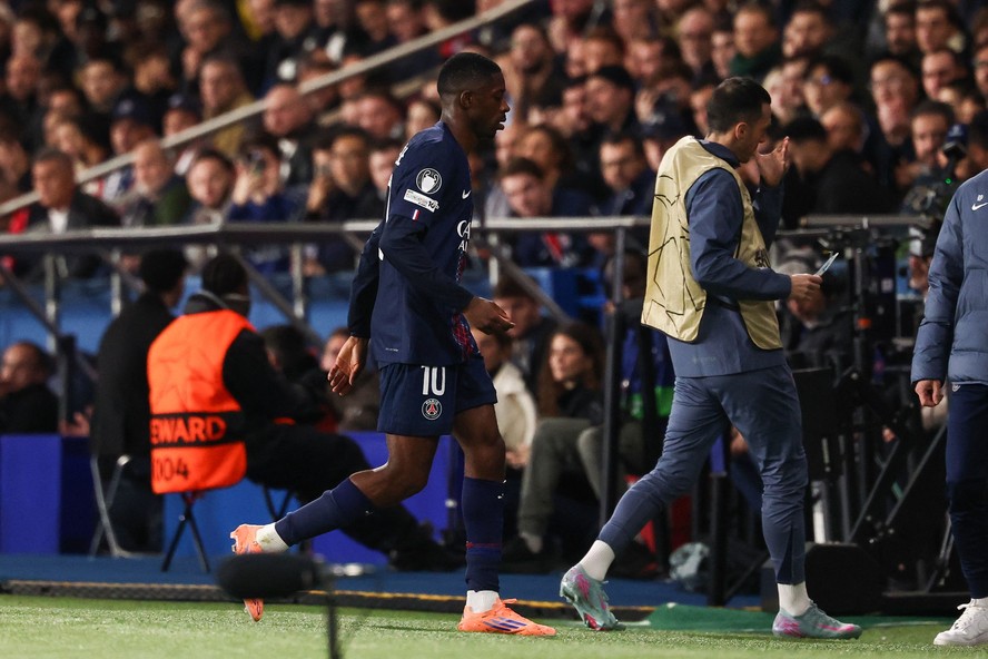 Bola de Ouro, Dembélé deixa o campo ainda no primeiro tempo entre PSG e ...