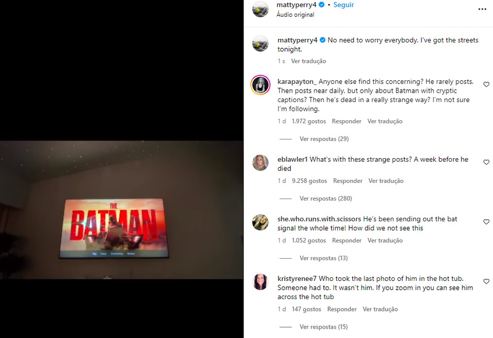 Batman: entenda a paixão de Matthew Perry pelo personagem e por que se ...