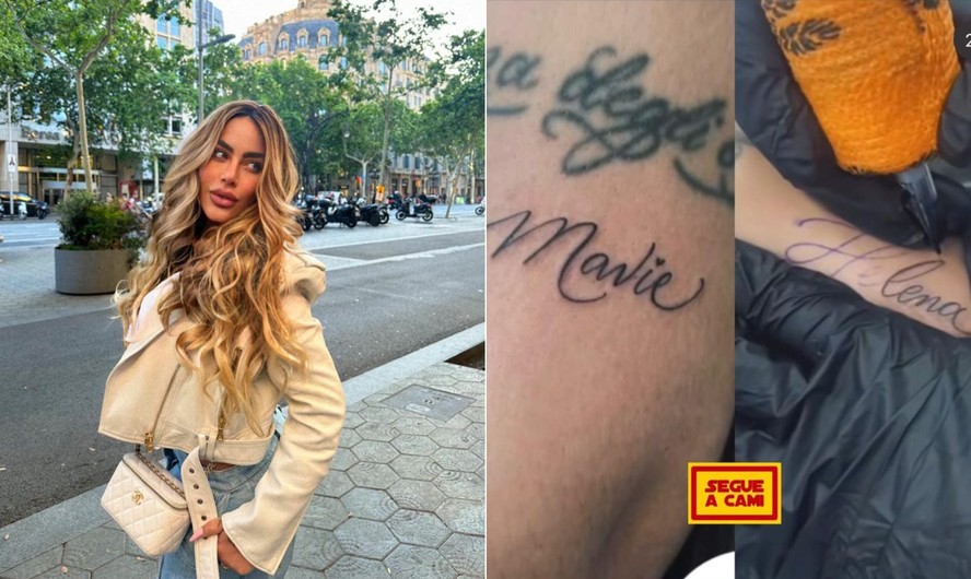 Internautas comparam tamanho de tatuagens de Rafaella Santos para ...