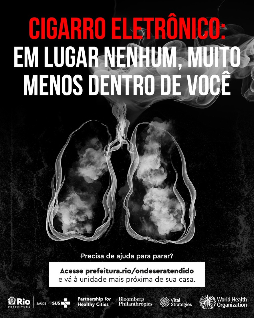 Secretaria de Saúde do Rio cria campanha contra o uso do cigarro eletrônico