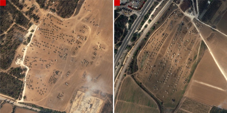 Imagens de satélite mostram tanques de Israel concentrados ao norte de Gaza