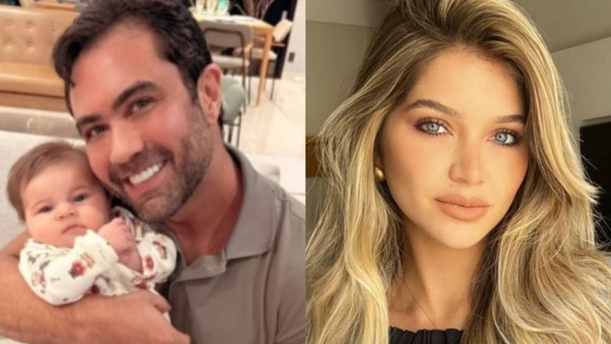 Filho de Leandro, Thiago Costa conhece sobrinha recém-nascida e encanta a web