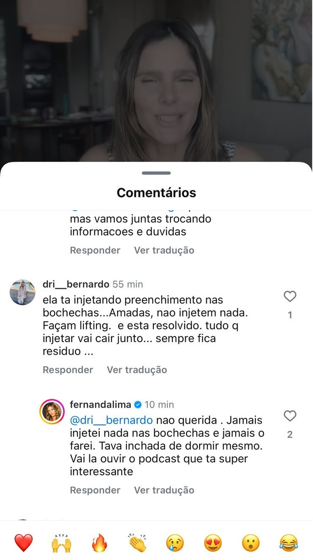 Fernanda Lima dá resposta a mensagem nas redes sobre procedimento ...