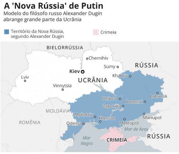 O que Putin quer dizer quando menciona a 'Nova Rússia' na Ucrânia