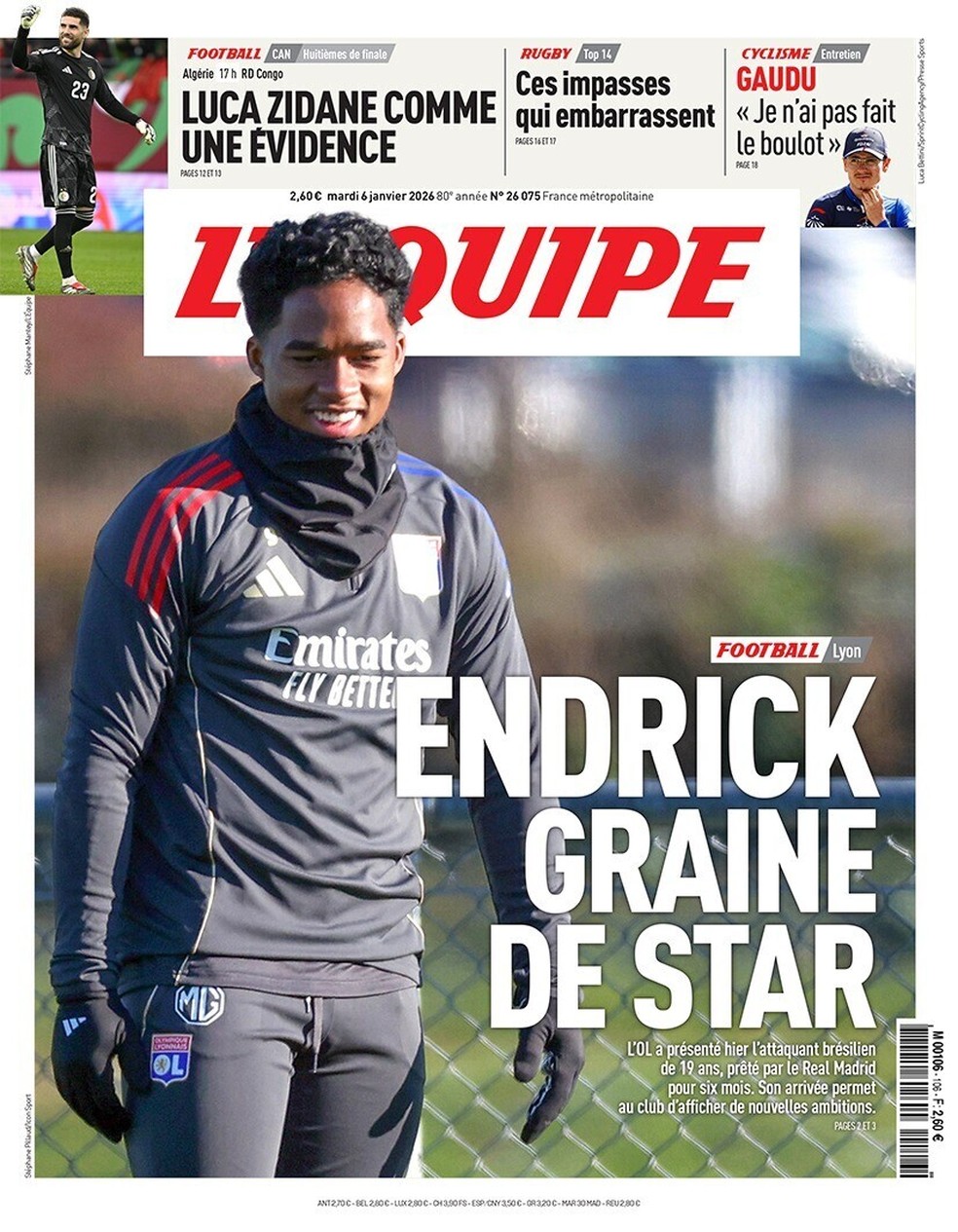 Endrick estampa capa de jornal francês após apresentação no Lyon ...