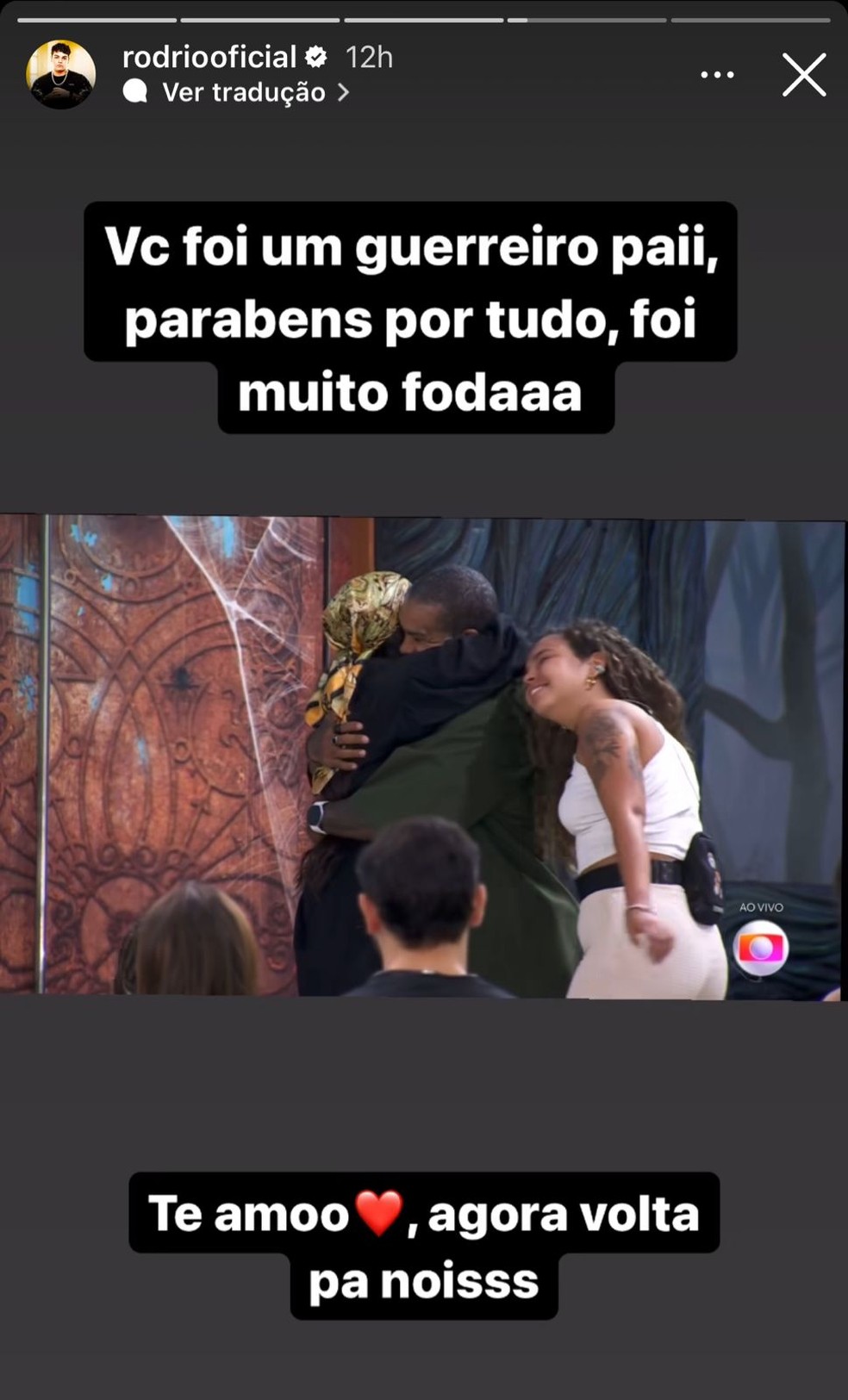 Filhos de Rodriguinho se manifestam após eliminação do 'BBB 24': 'Vem ...