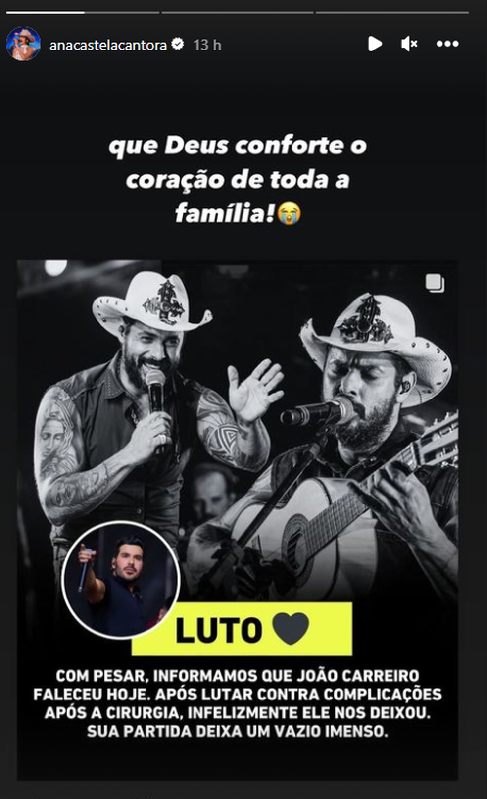 Sertanejos lamentam morte de João Carreiro aos 41 anos; veja ...