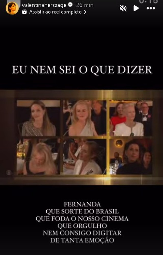 'Obrigada, Nanda': famosos celebram vitória de Fernanda Torres no Globo ...