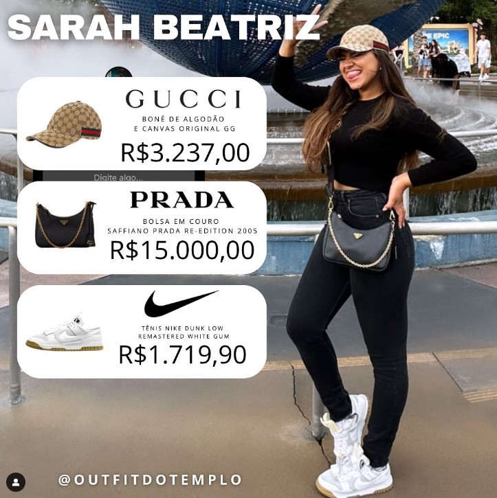 'Outfit do templo': Perfil expõe valores de itens de luxo usados por ...