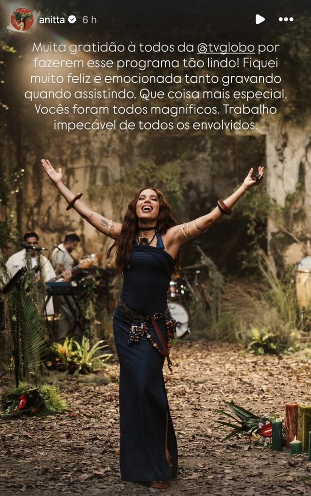 Som Brasil Anitta: 'Fiquei muito feliz e emocionada tanto gravando ...
