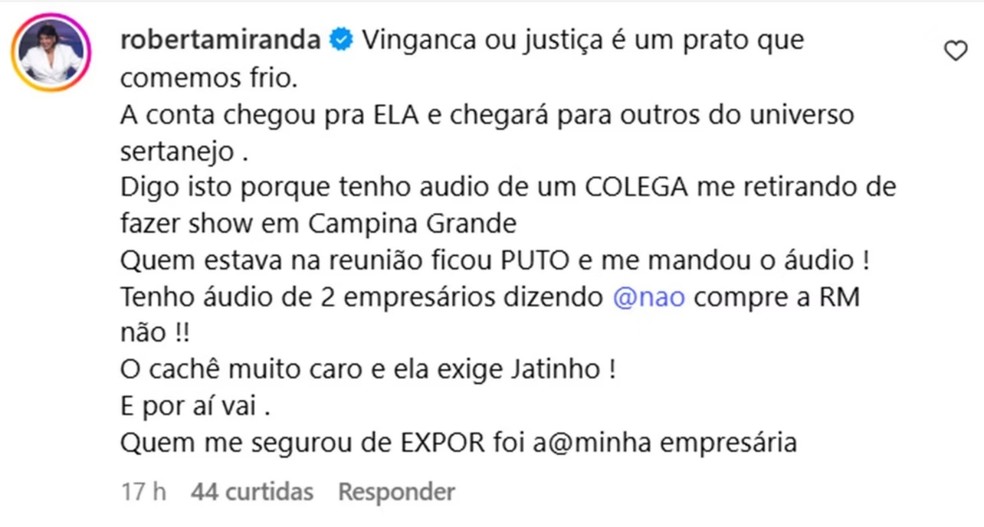 Roberta Miranda critica mãe de Marília Mendonça e revela bastidores do ...