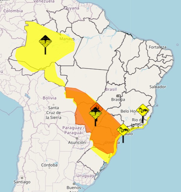 Queda nos termômetros faz Inmet emitir 'alerta laranja' para oito ...